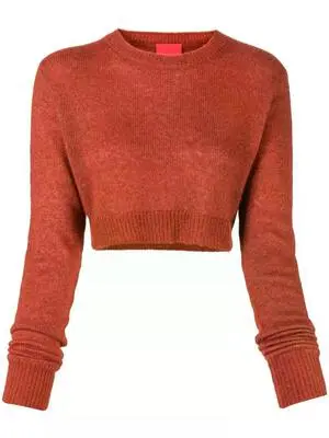 Cashmere In Love Cropped Jumper - Red