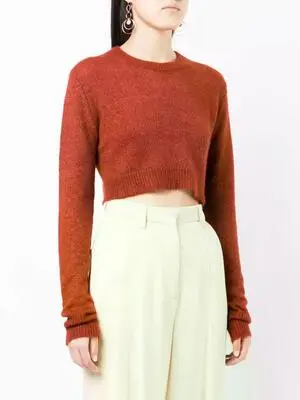 Cashmere In Love Cropped Jumper - Red