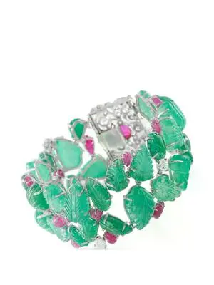 LB EXCLUSIVE 18k White Gold Diamond And Ruby Bracelet - Silver
