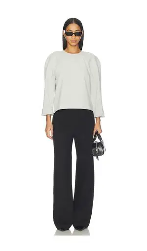 Norma Kamali Padded Shoulder Sweatshirt - Grey