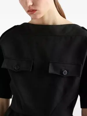 Prada Gabardine Boat Neck Dress