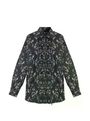 R13 Ruffled Floral-print Cotton Shirt