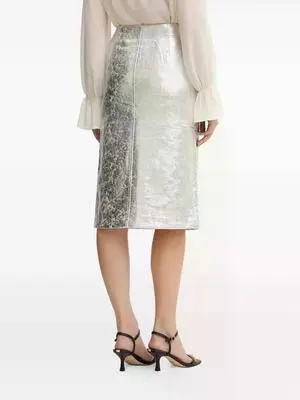 OUI Front Slit Midi Pencil Skirt