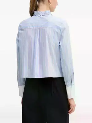 OUI Striped Ruffle Shirt