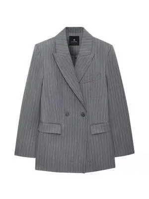 ANINE BING Pinstripe Double-breasted Blazer
