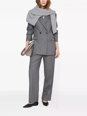 ANINE BING Pinstripe Double-breasted Blazer