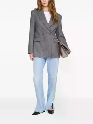 ANINE BING Pinstripe Double-breasted Blazer