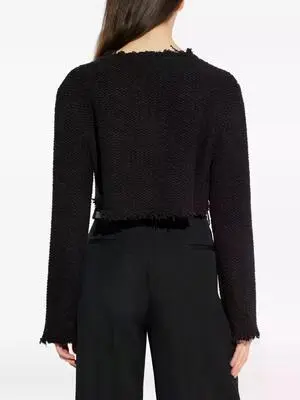 JIL SANDER Textured Knit Cropped Cardigan