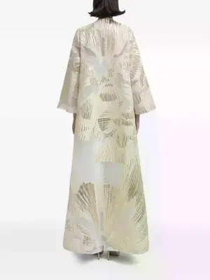 GEMY MAALOUF Structured Cape With Geometric Pattern And Wide Sleeves