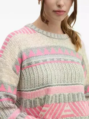 OUI Geometric Pattern Textured Knit Sweater - Neutrals