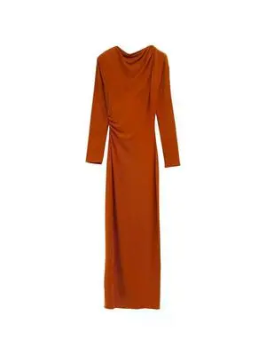 Atlein Long Sleeve Draped Dress
