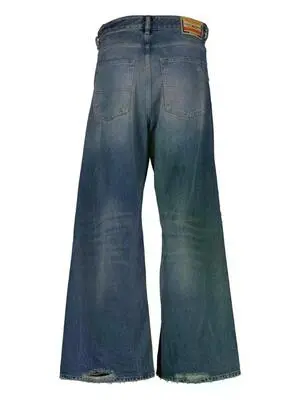 DIESEL® Distressed Wide-leg Jeans