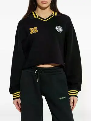 Off-White Appliqué Detail Cropped Jumper