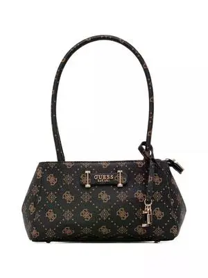 Guess Carrie Monogram Padlock Charm Tote Bag - Brown