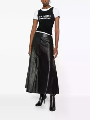 Alexander Wang Chain A-line Leather Midi Skirt