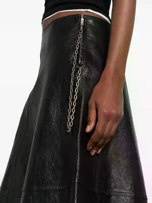 Alexander Wang Chain A-line Leather Midi Skirt