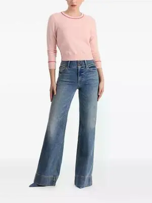 Alice + Olivia Coralann Tipping Crew-neck Sweater