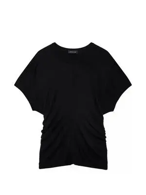 ANINE BING Draped Detail T-shirt - Black