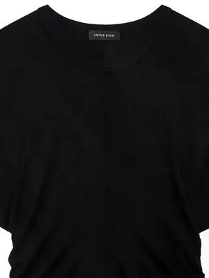 ANINE BING Draped Detail T-shirt - Black