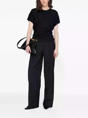 ANINE BING Draped Detail T-shirt - Black