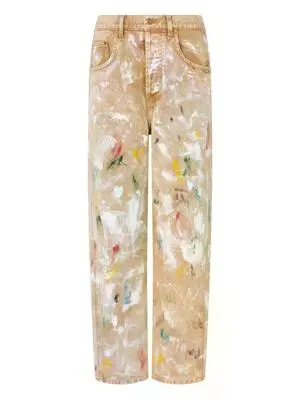 Moschino Paint Splatter Trousers - Neutrals