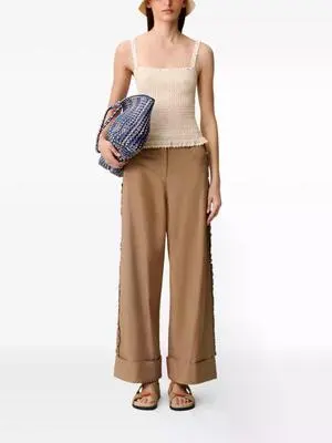 Claudie Pierlot Ruffled Wide-leg Trousers