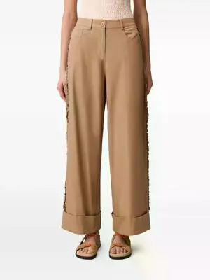 Claudie Pierlot Ruffled Wide-leg Trousers