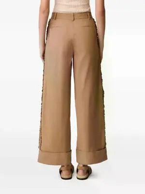 Claudie Pierlot Ruffled Wide-leg Trousers