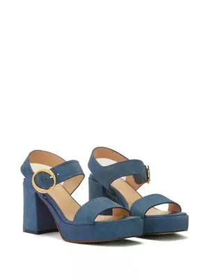 ODISSI Suede Sandals With Buckled Ankle Strap