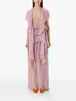 Blumarine Pleated Ruffled Dress