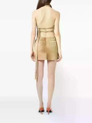 Blumarine Buttoned Print Mini Dress