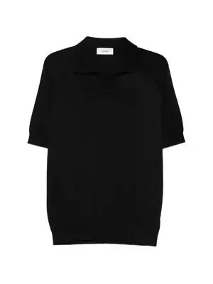 LARDINI Knit Polo Shirt - Black