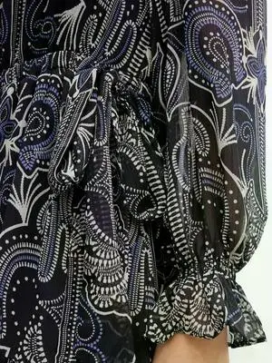 OUI Printed Maxi Dress With Tiered Skirt And Ruffle Cuffs