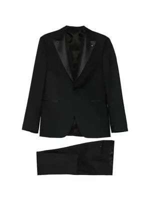 Tagliatore Satin-trim Suit - Black