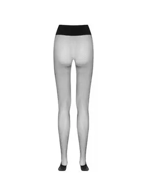 MAISON CLOSE Lurex Seamless Fishnet Tights - Grey