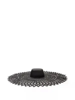 Blumarine Blumarine Laser-Cut Sun Hat Black