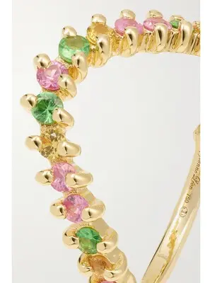 Yvonne Léon Alliance Vague Sapphire And Tsavorite Ring