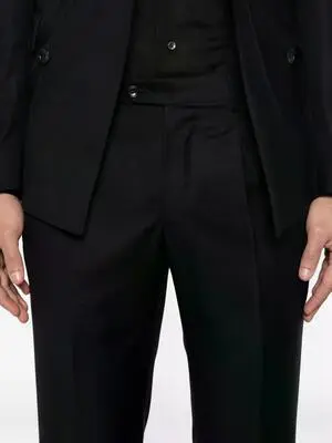 Tagliatore Flap Pockets Double Breasted Suit - Blue