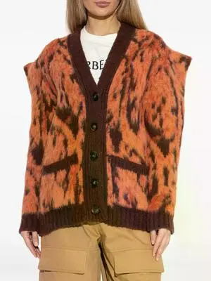 Stella McCartney Cloud Leopard-print Virgin And Alpaca Wool Cardigan