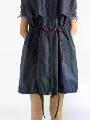 Prada Sleeveless Re-nylon Mini Dress With Drawstring Waist - Blue