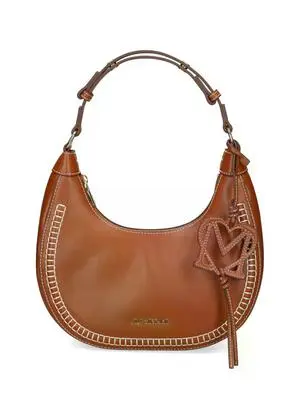 Moschino Heart-charm Stitched Shoulder Bag - Brown