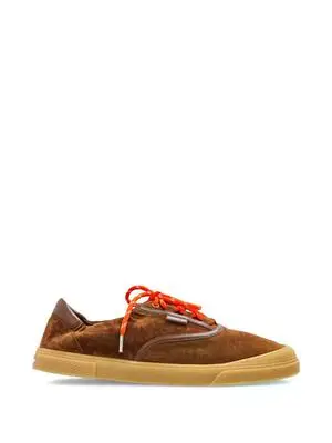 Moncler Lace-up Suede Sneakers - Brown