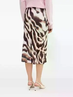 MARC AUREL Animal Print Midi Skirt