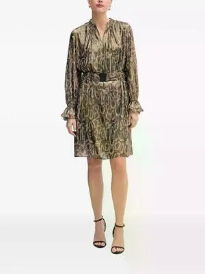 MARC AUREL Snake-print Mini Dress - Neutrals