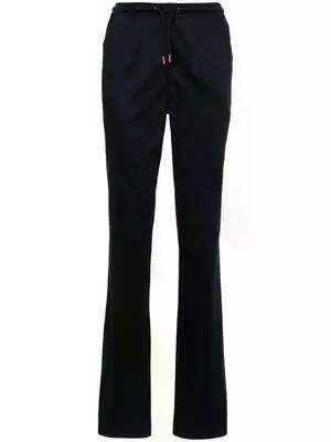 Kiton Drawstring Waist Straight-leg Trousers - Blue