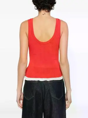 Sandro Lace Trim Ribbed Knit Vest