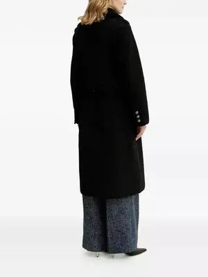 Guess Double-breasted Faux-fur Coat - Black