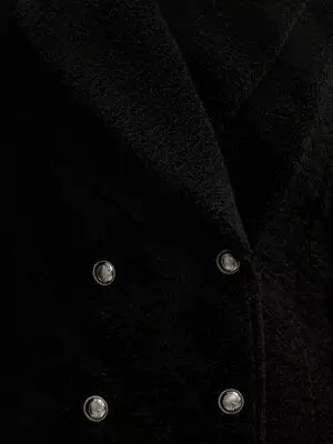 Guess Double-breasted Faux-fur Coat - Black