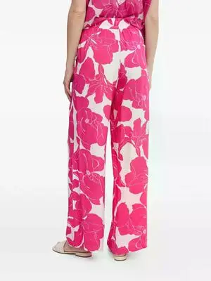 MARC AUREL Floral Print Wide Leg Trousers
