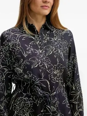 Gant Floral Print Belted Midi Shirt Dress